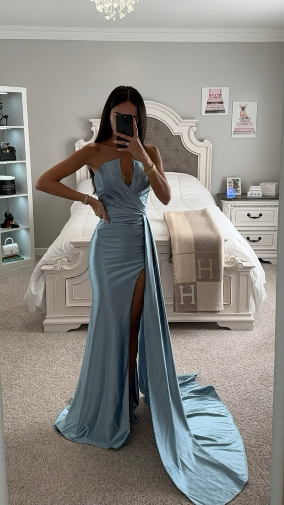 Strapless Satin Gown Ddmine
