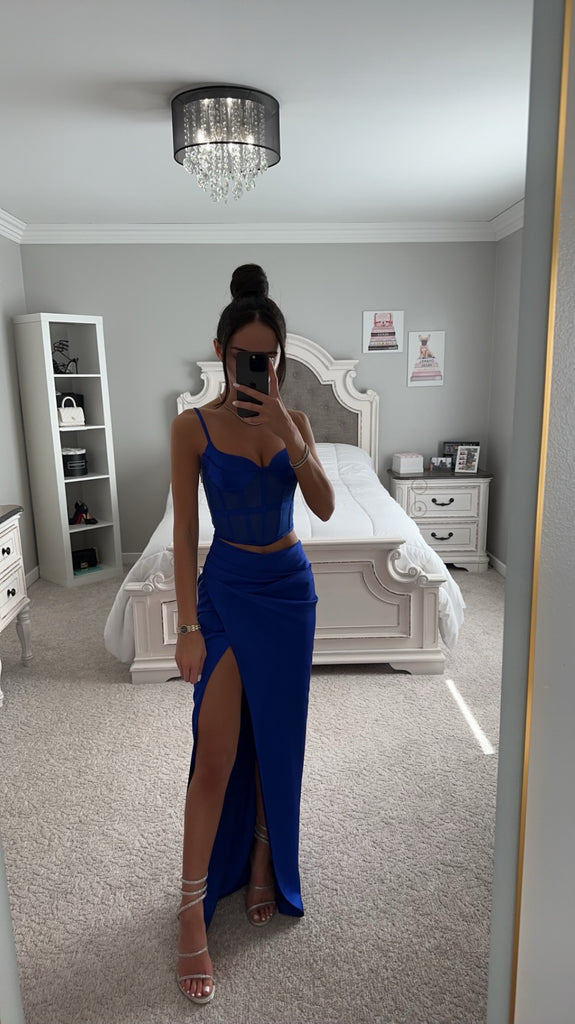 Allison Corset Cutout Satin Maxi Dress Ddmine