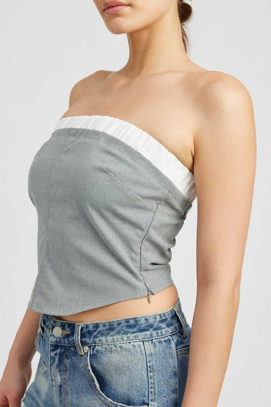 CONTRASTED TUBE TOP – SHOP DDMINE