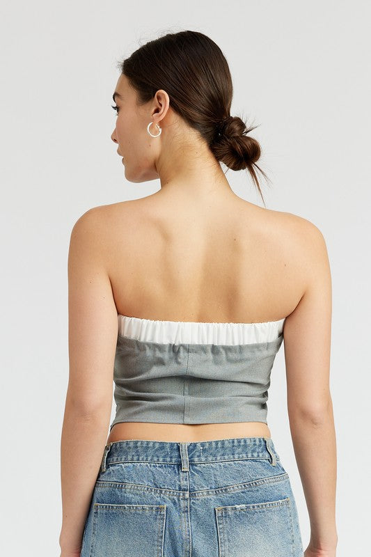 CONTRASTED TUBE TOP – SHOP DDMINE