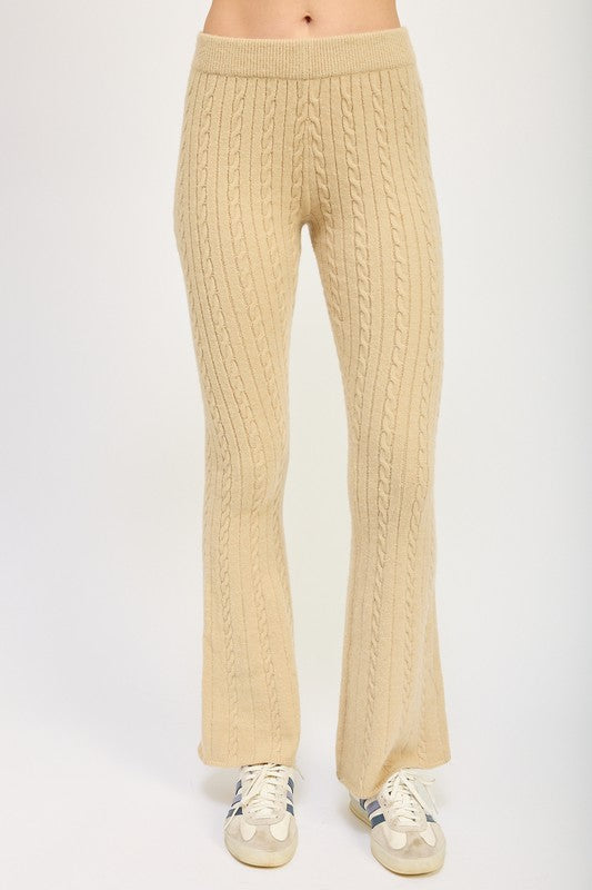 CABLE KNIT FLARED PANTS – SHOP DDMINE