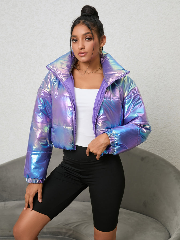 Gradient Zip-Up Collared Puffer Jacket – SHOP DDMINE