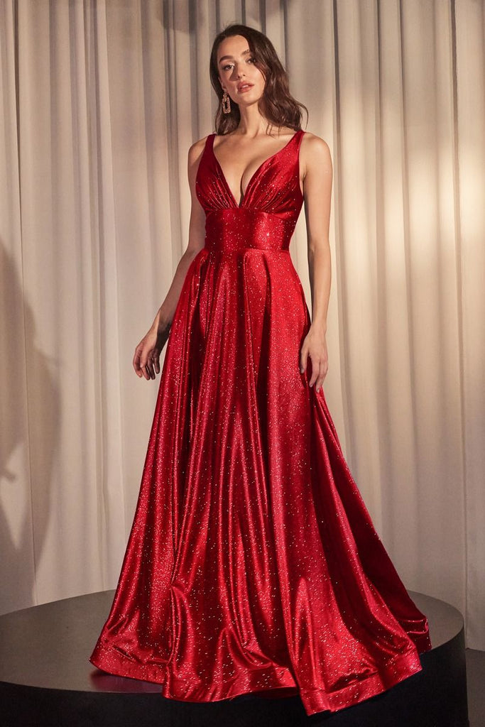 GLIMMERING STRETCH SATIN A LINE GOWN – SHOP DDMINE