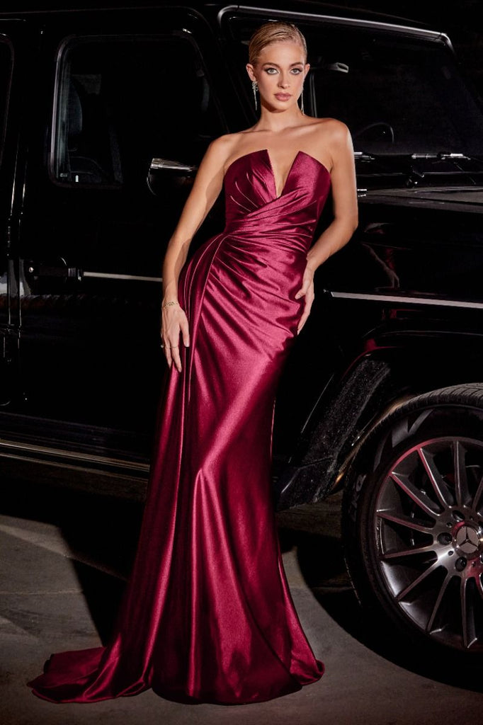 STRAPLESS SATIN GOWN – SHOP DDMINE