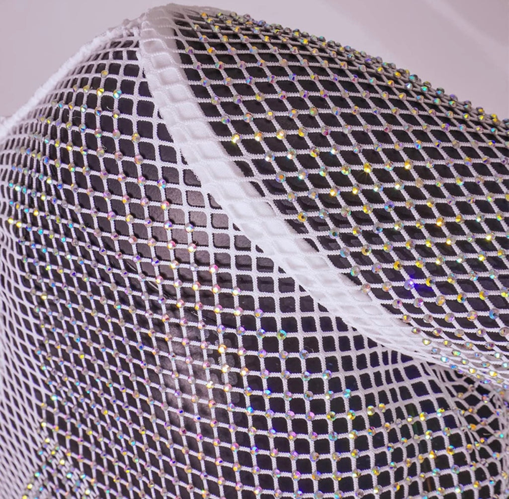 MESH RHINESTONE MINI DRESS – SHOP DDMINE