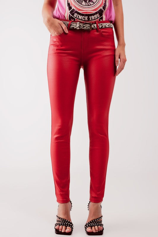 RED MATTE LEATHER PANTS – SHOP DDMINE