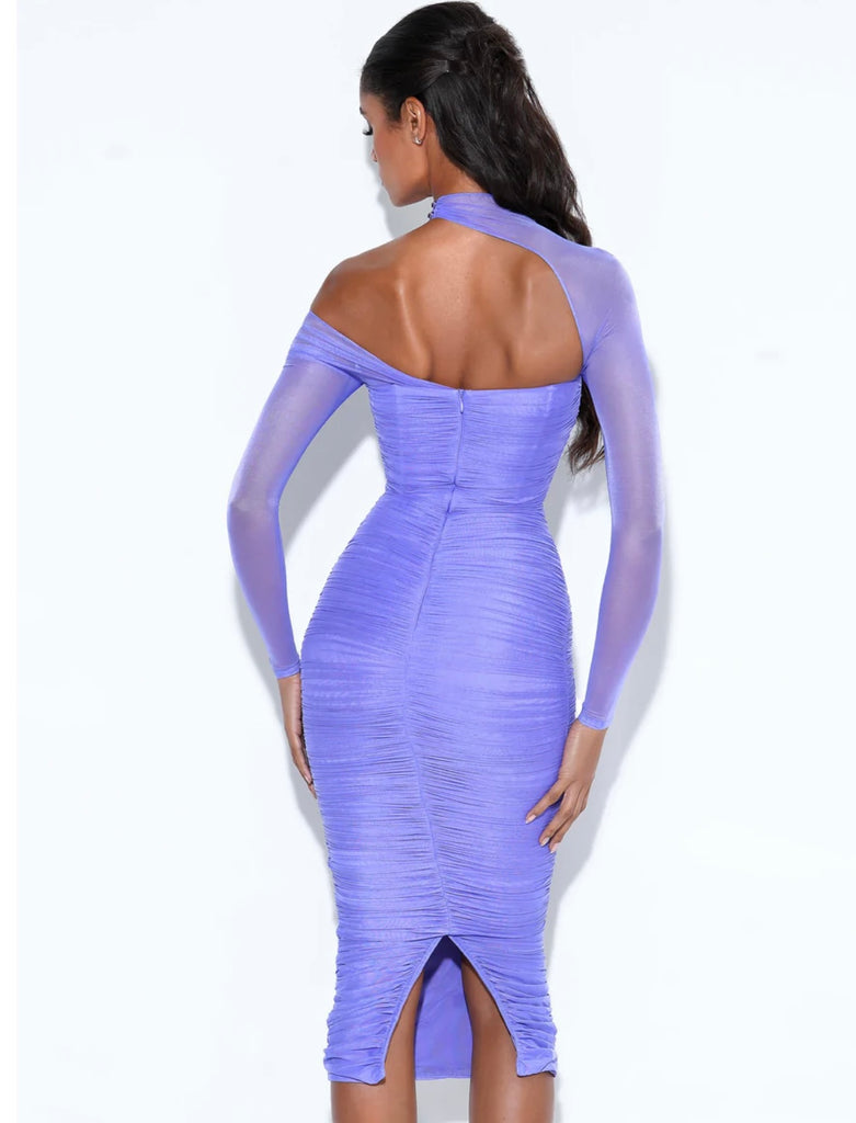 ELLA LONG SLEEVE MESH MIDI DRESS – SHOP DDMINE